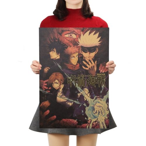 New Jujutsu Kaisen Retro Kraft Paper Poster - Jujutsu Kaisen Store